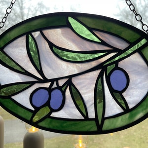 Stained Glass Olive Branch, Glass Olive, Gifts, Suncatcher - Etsy