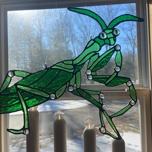 Praying Mantis in Stained Glass, Stained Glass Praying Mantis, Insects ...