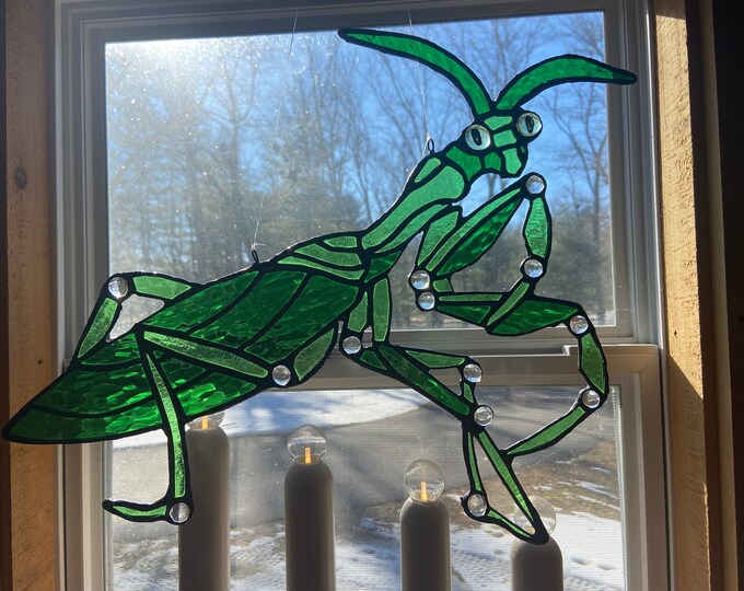 Praying Mantis Stained Glass Freestanding - Etsy