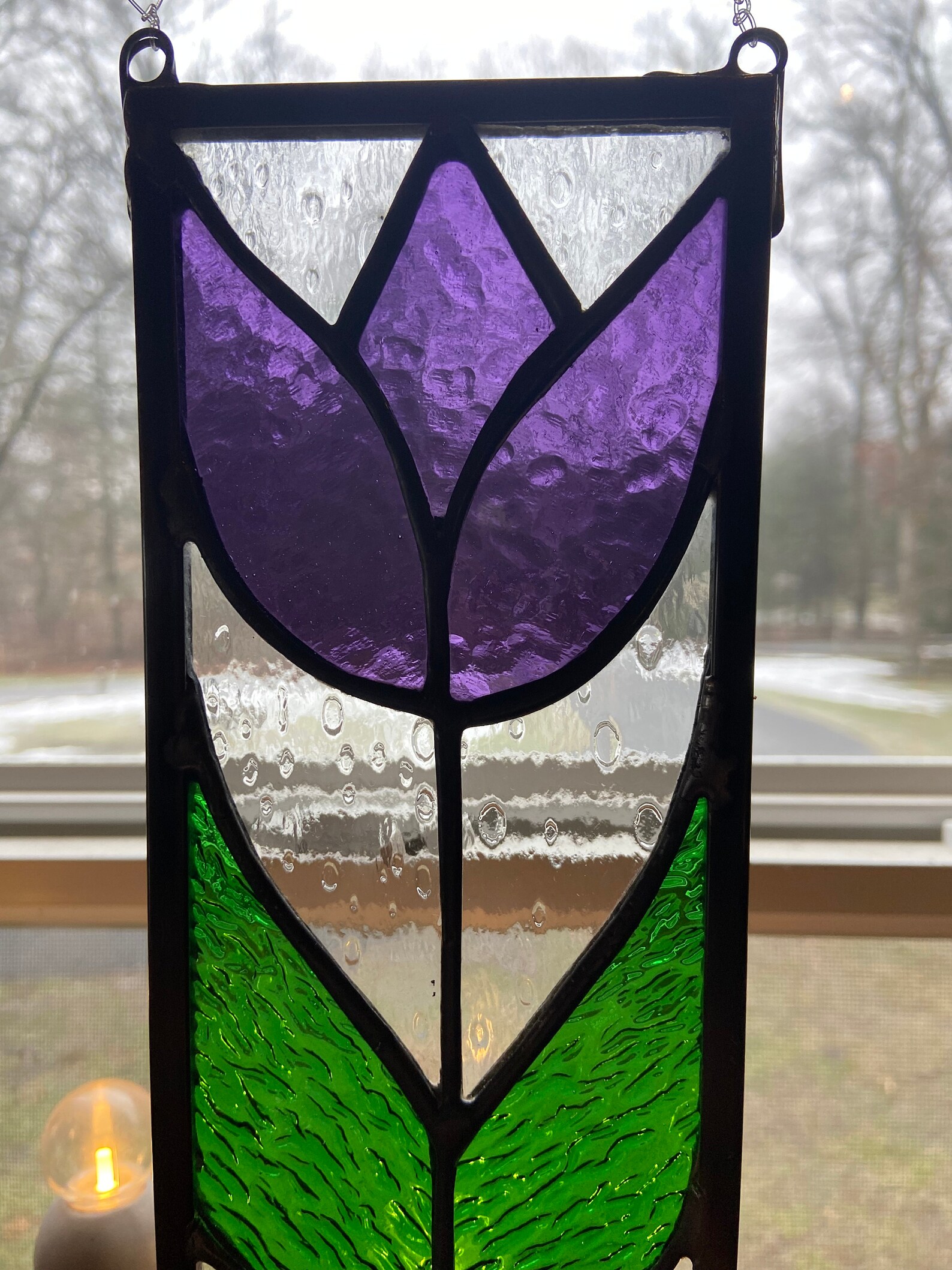 Tulip Stained Glass Stained Glass Tulip Tulip Panel Gifts | Etsy