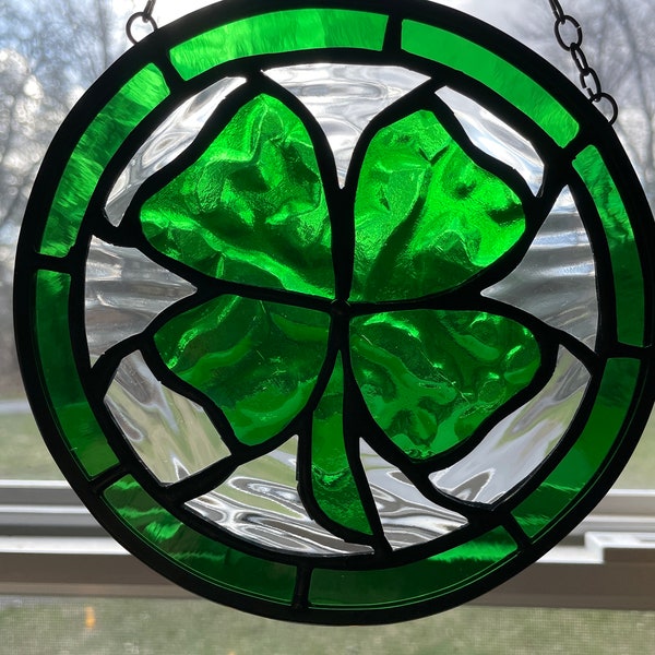 Shamrock Stained Glass Window Hanging - Etsy
