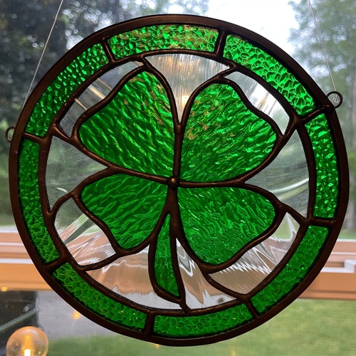 IRISH SHAMROCK St. Patrick's Day Stained Glass Handmade - Etsy