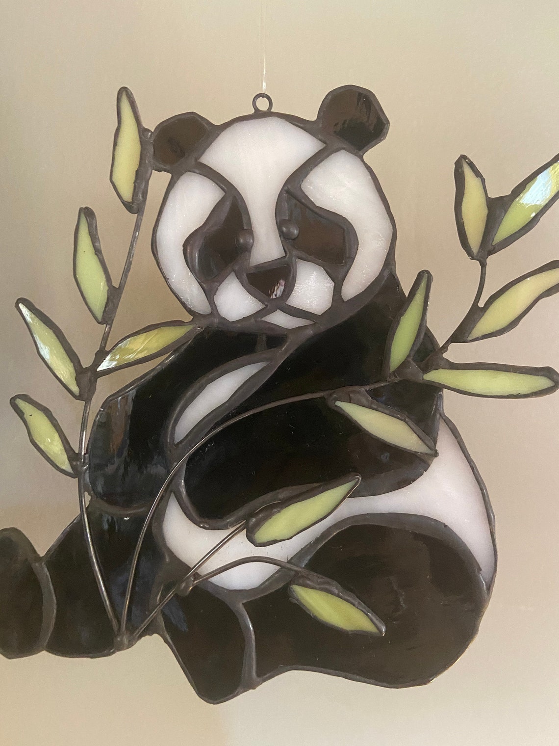 Panda Bear in Stained Glass Stained Glass Panda Bear Panda | Etsy