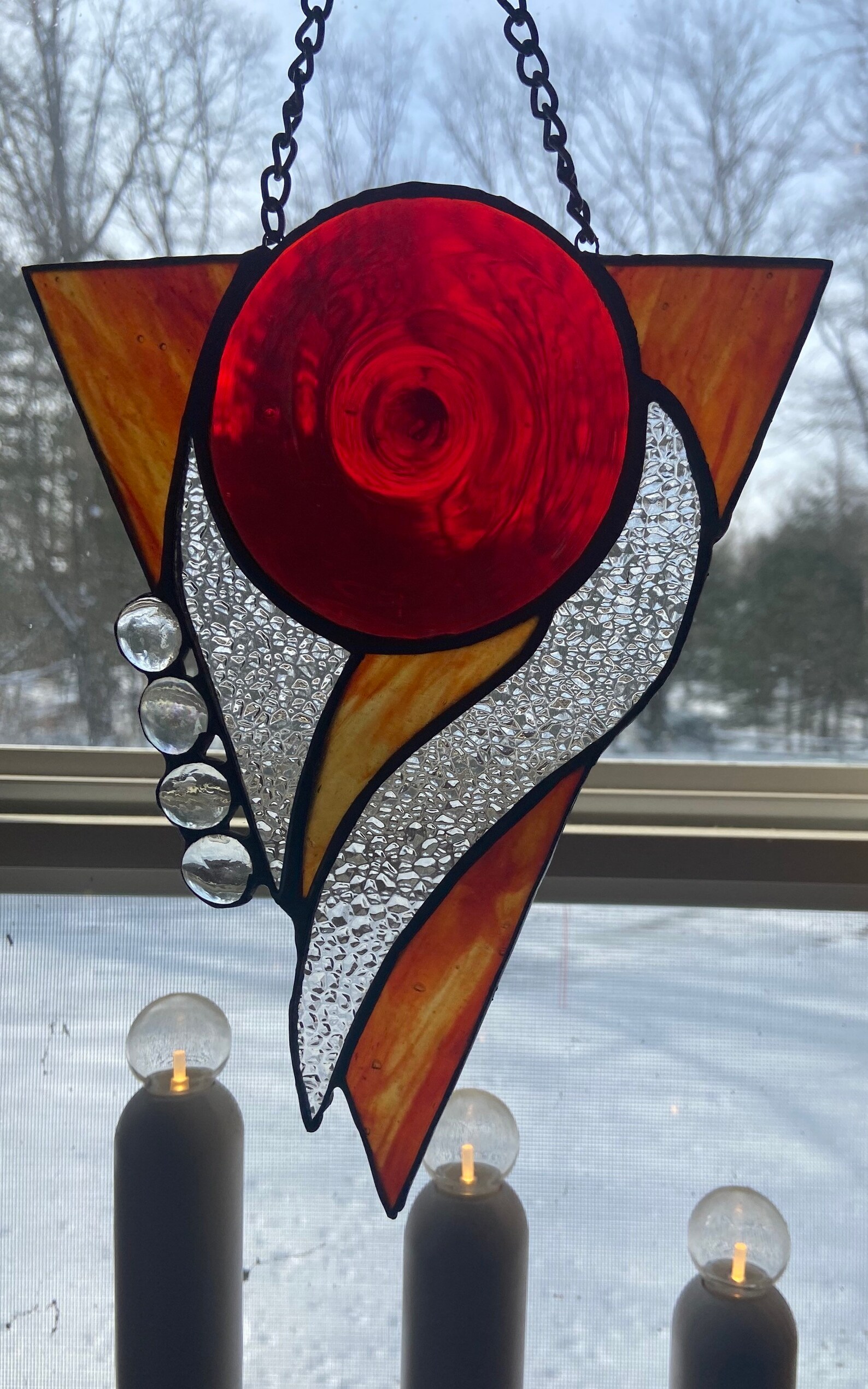 Geometric Stained Glass Suncatcher Stained Glass Geometric - Etsy