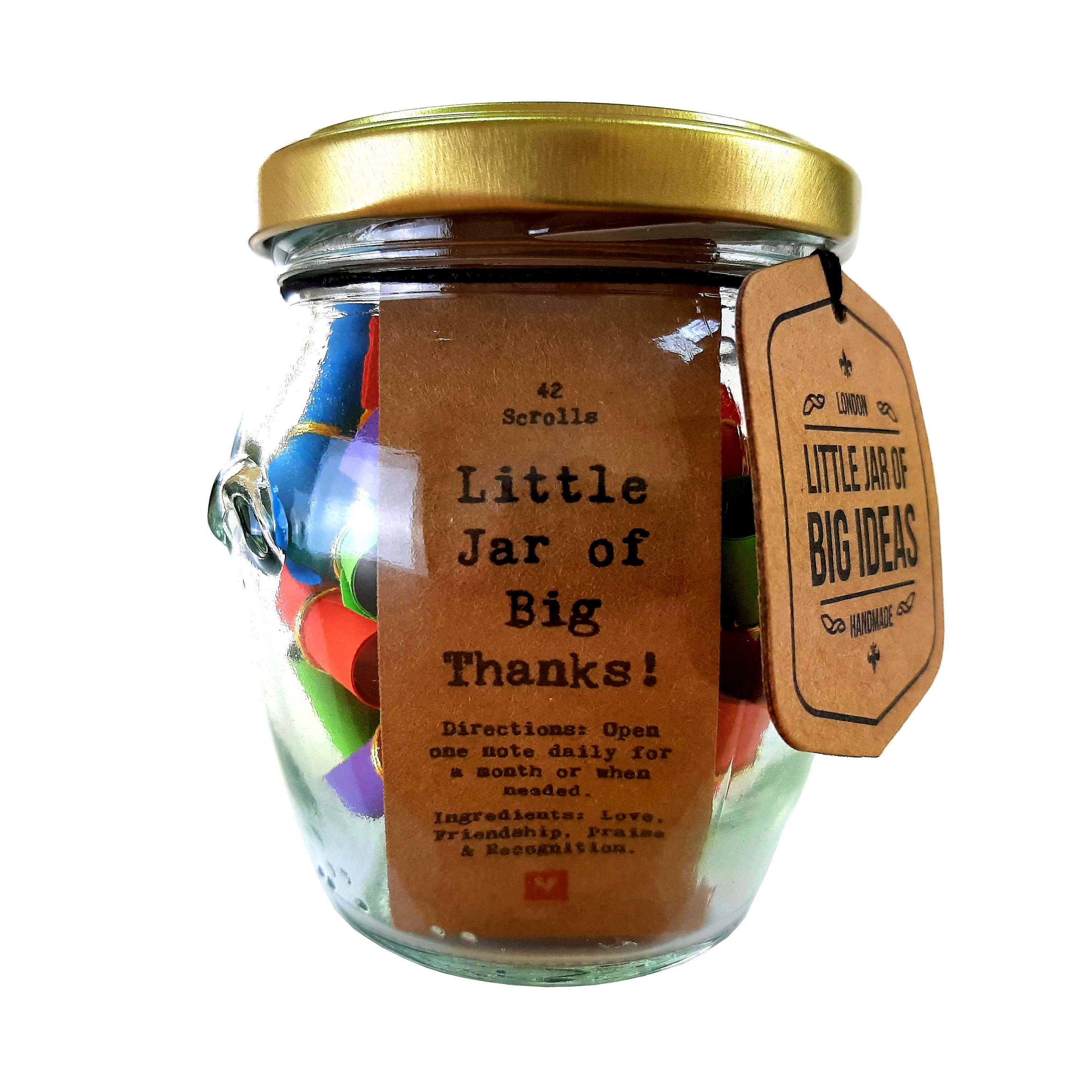 Little Jar of Big Thanks Thoughtful Gift Unique Present | Etsy UK