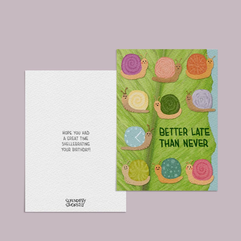 Snails Greeting Card - Birthday - Etsy