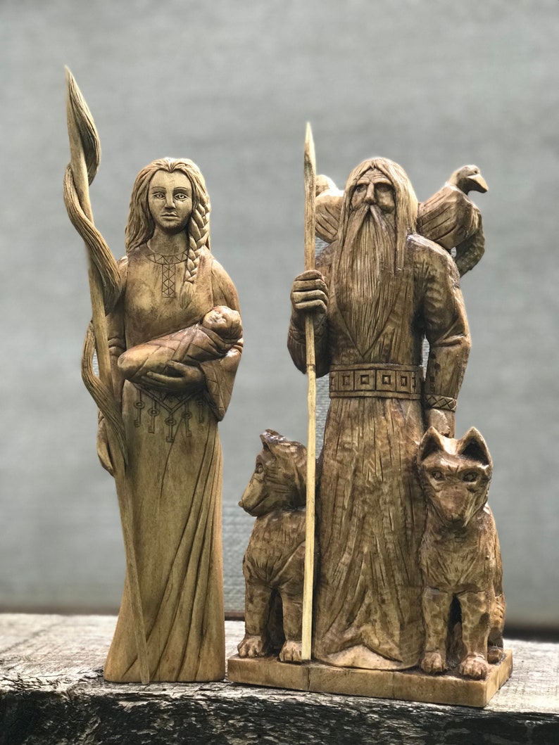 Frigg Odin the statue of Frigg the statue of Odin Nordic | Etsy
