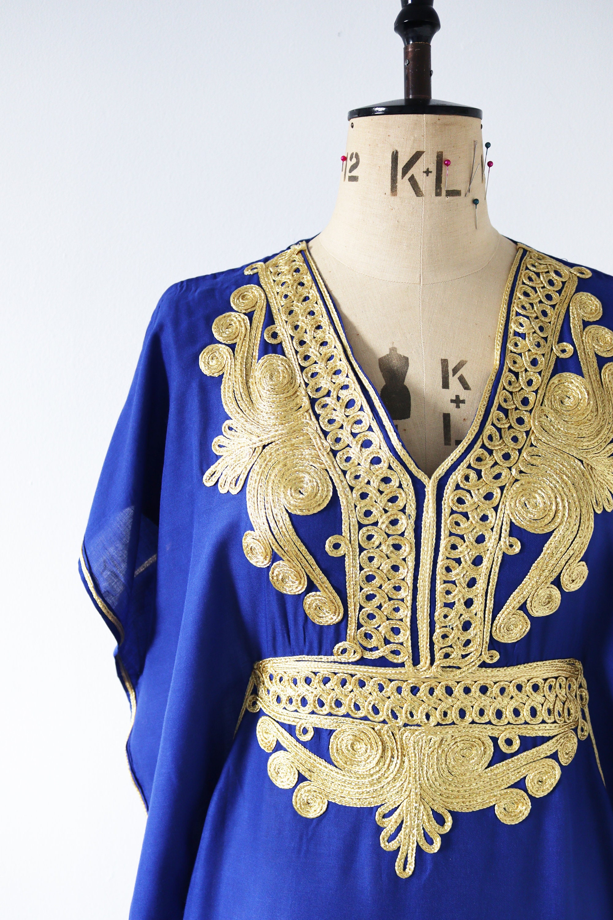 Royal Blue Embroidered Moroccan Dress - Etsy