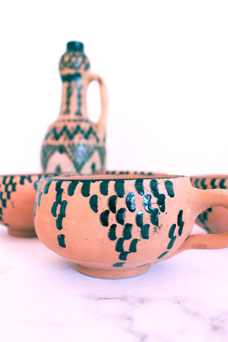 Set of Two Shallow Moroccan Clay Water Cups - Etsy