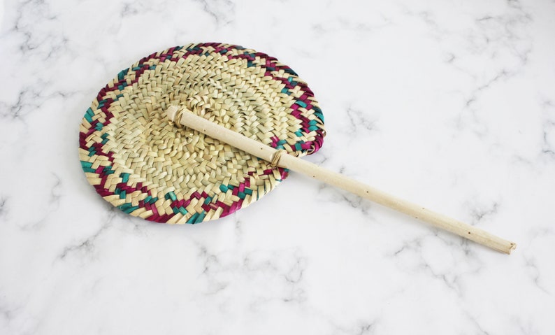 Moroccan Hand Woven Straw Fan - Etsy