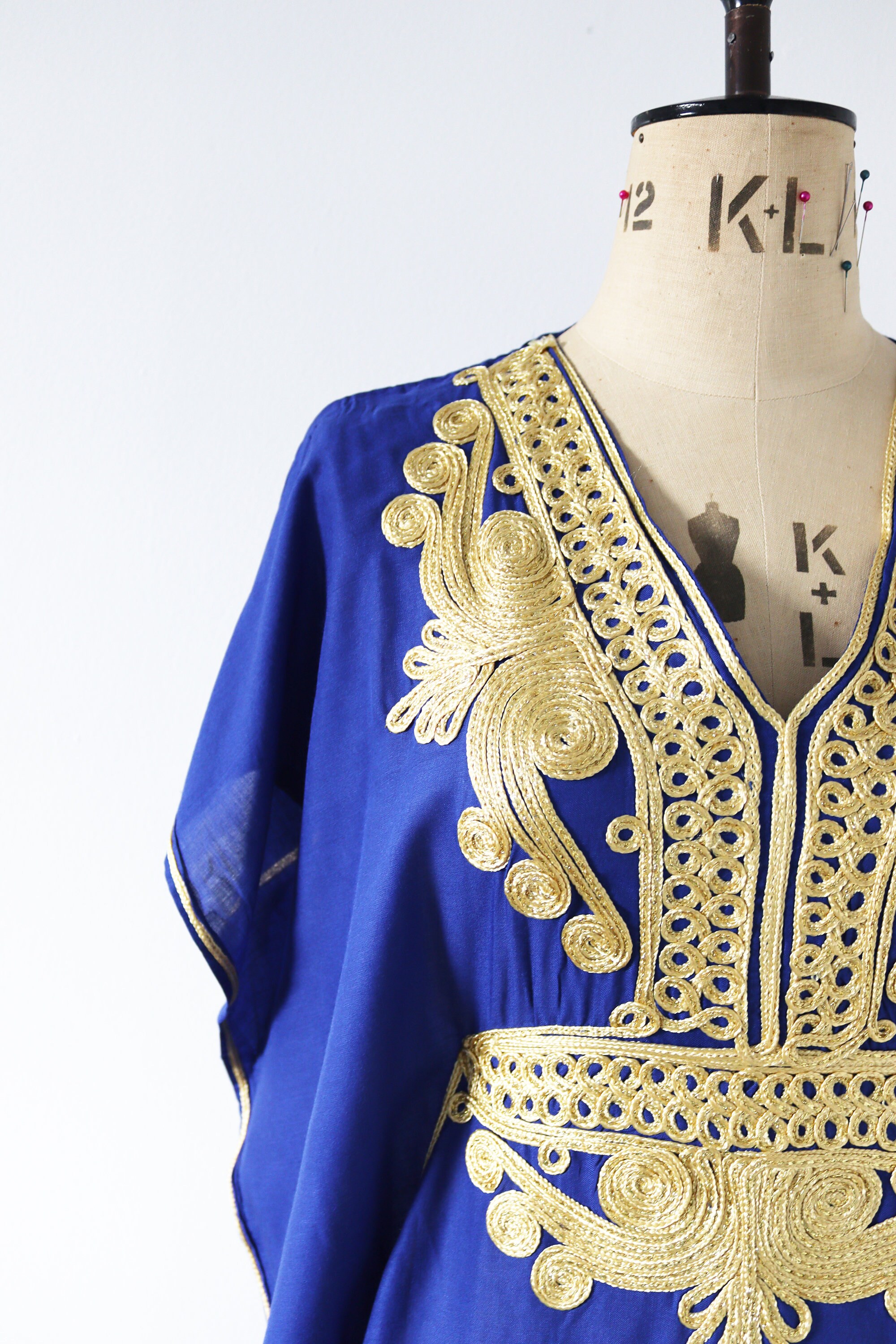 Royal Blue Embroidered Moroccan Dress - Etsy