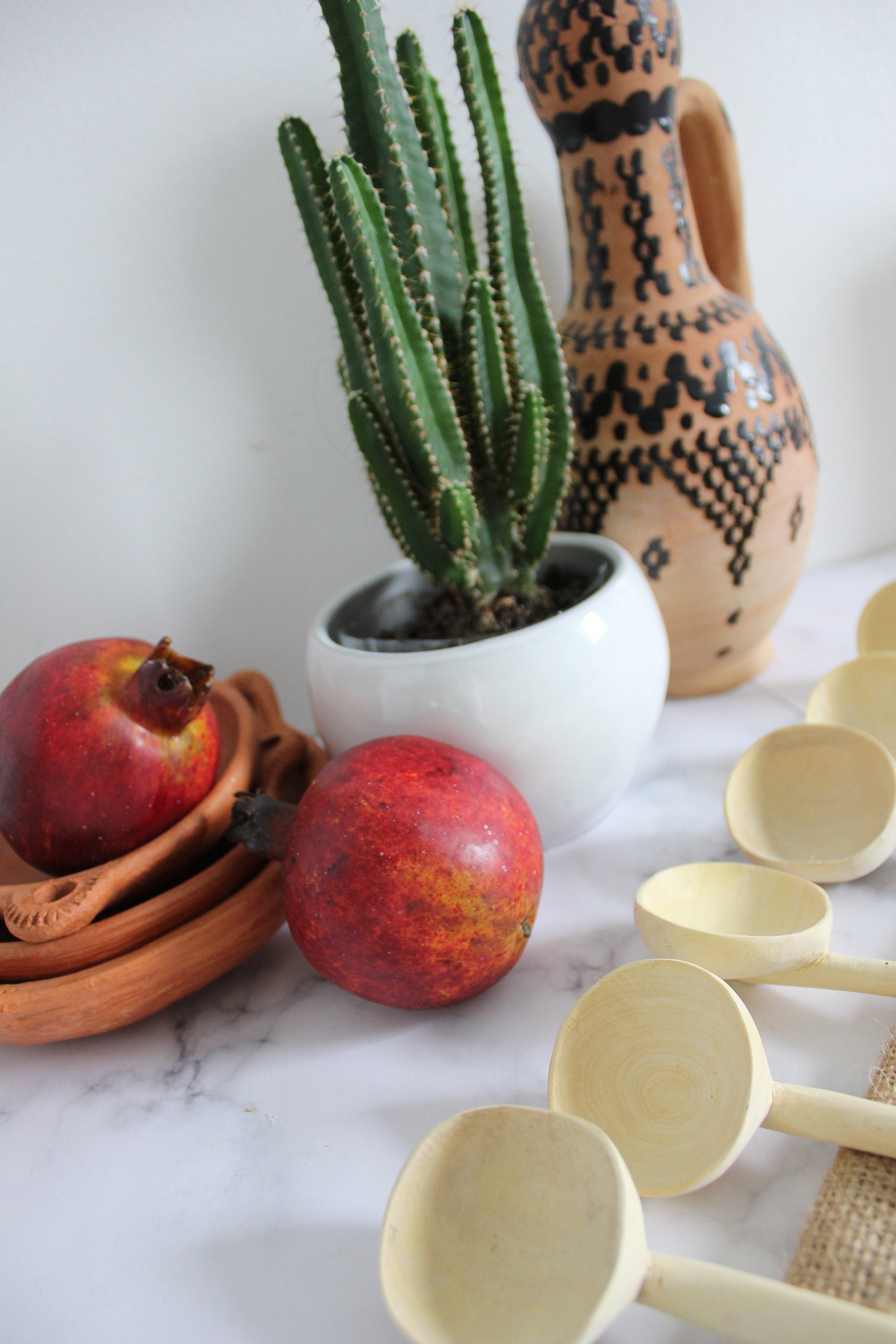 Set of Six Rustic Moroccan Wooden Spoons - Etsy