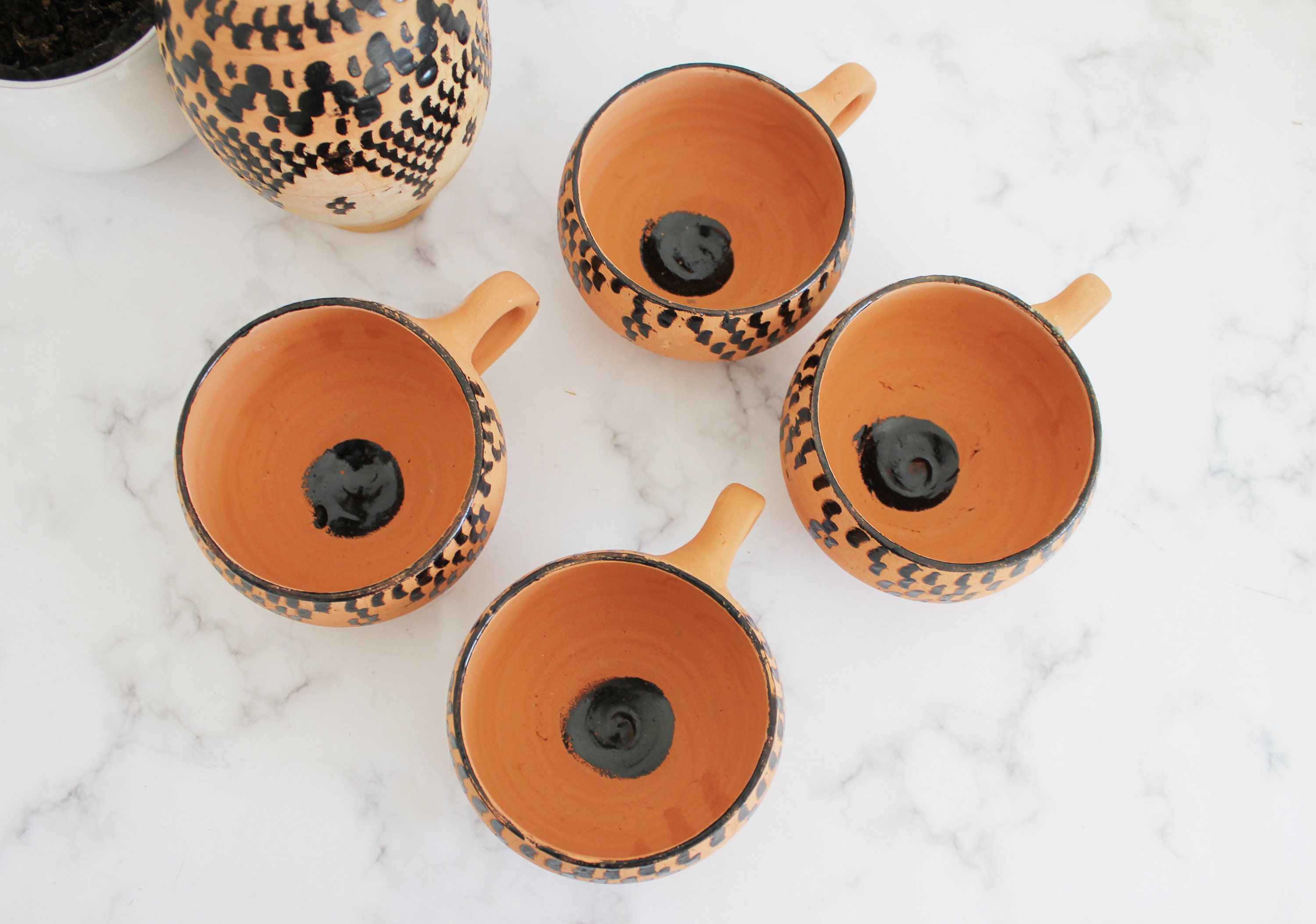 Set of Two Shallow Moroccan Clay Water Cups - Etsy