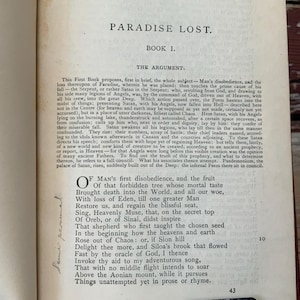 1892 John Milton’s Poetical Works Paradise Lost Antiquarian Collectible ...