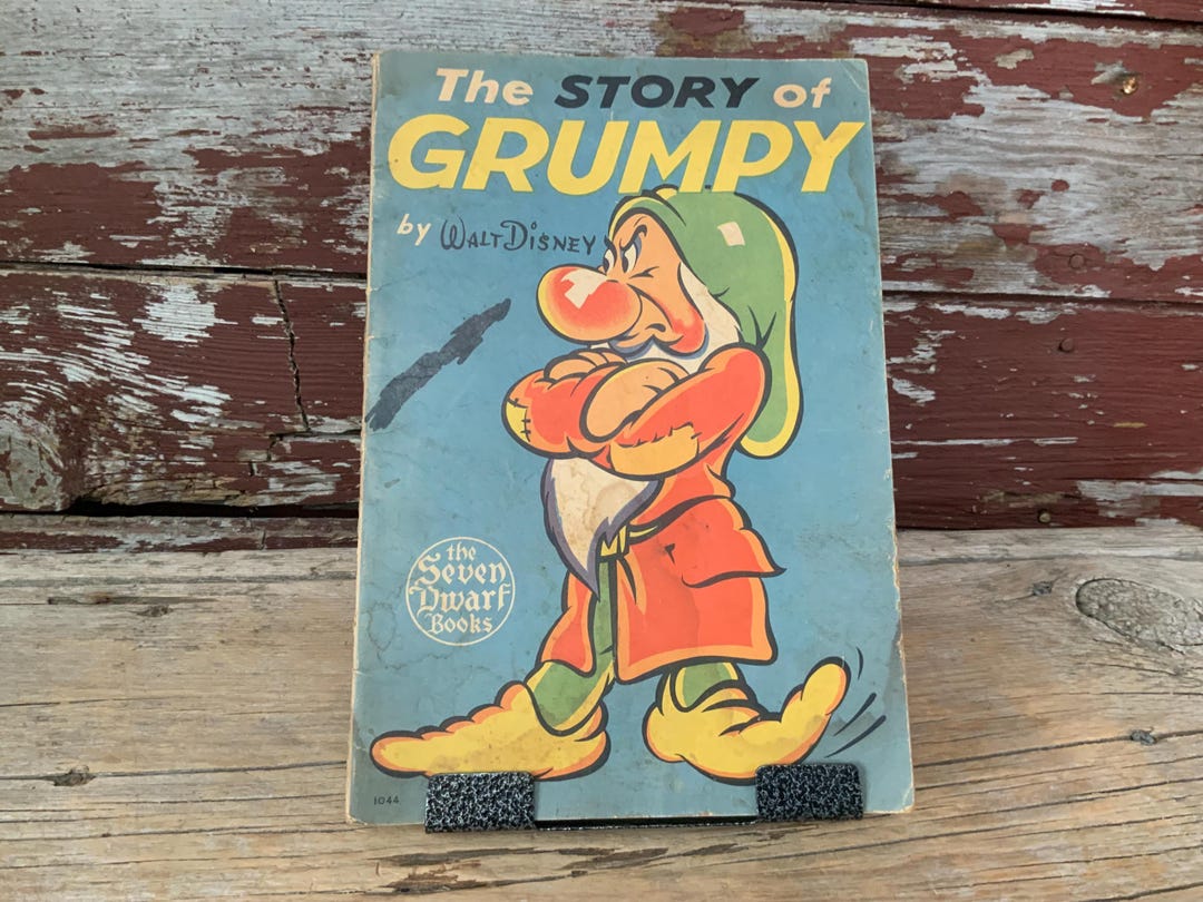 Grumpy 1938 Walt Disney Book Whitman Cartoon Character Snow White 7 ...