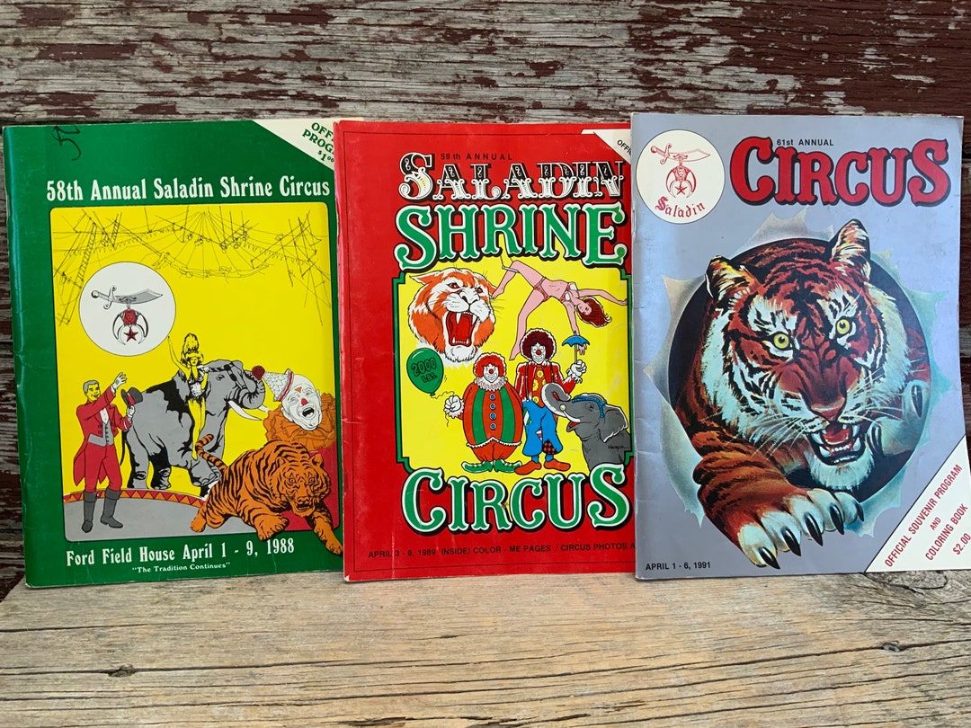Set of Vintage Saladin Shrine Circus Programs 1980’s Trapeze Artists ...