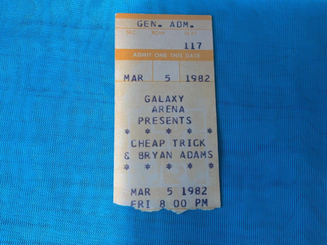 Cheap Trick and Bryan Adams 1982 Vintage Concert Ticket Stub Muskegon ...
