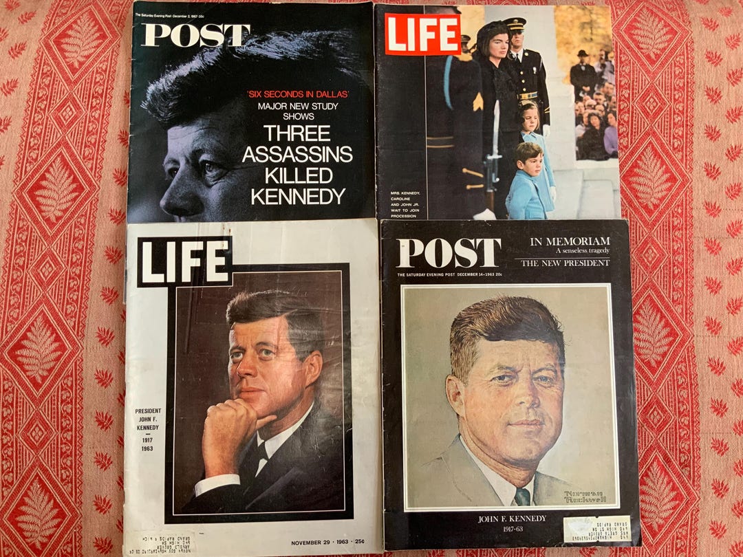 Kennedy 4 Mag Lot JFK Post LIFE Magazines Warren Report Funeral Memorial Norman Rockwell Cover ...