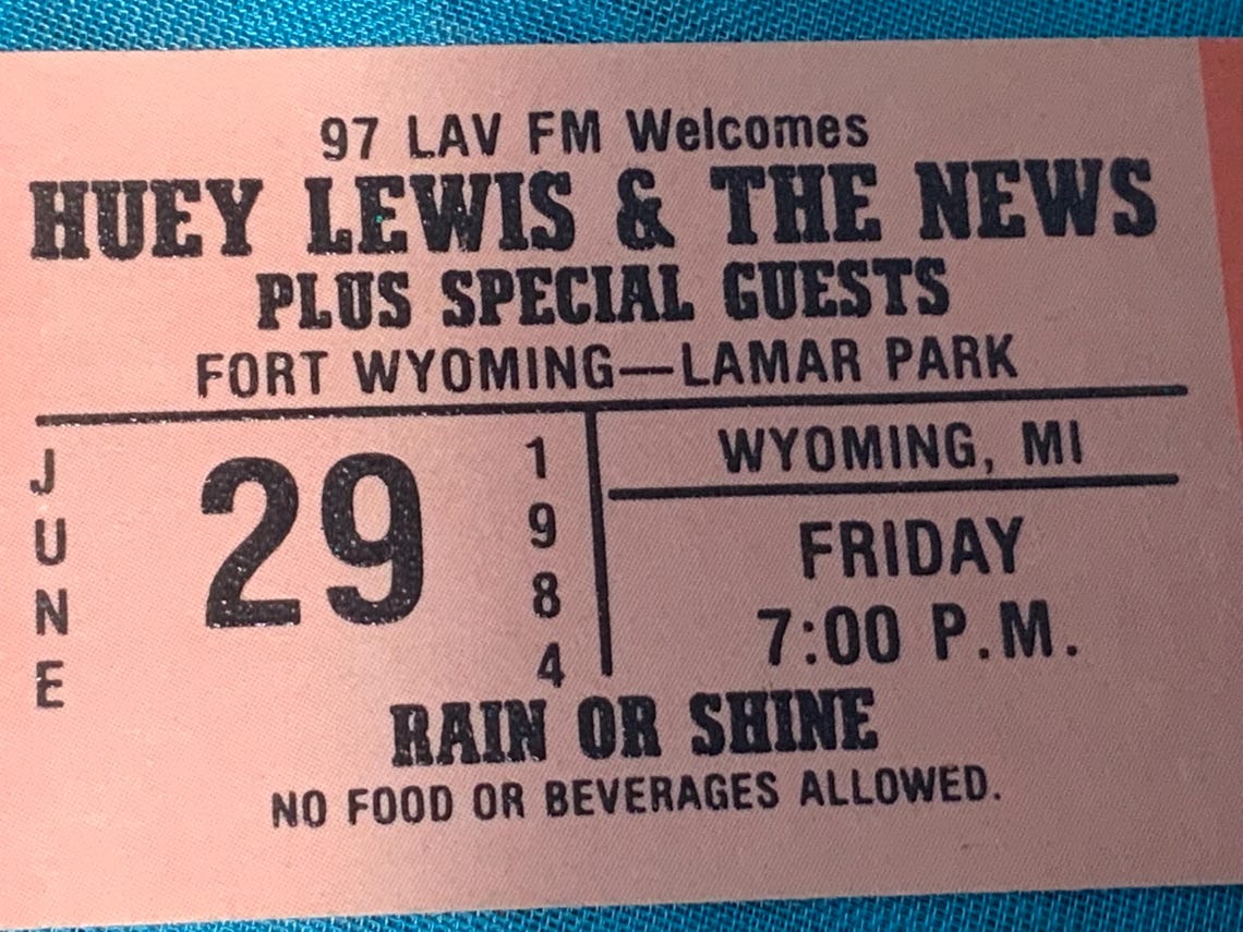 Huey Lewis & the News 1984 Vintage Concert Ticket Stub Fort Wyoming ...