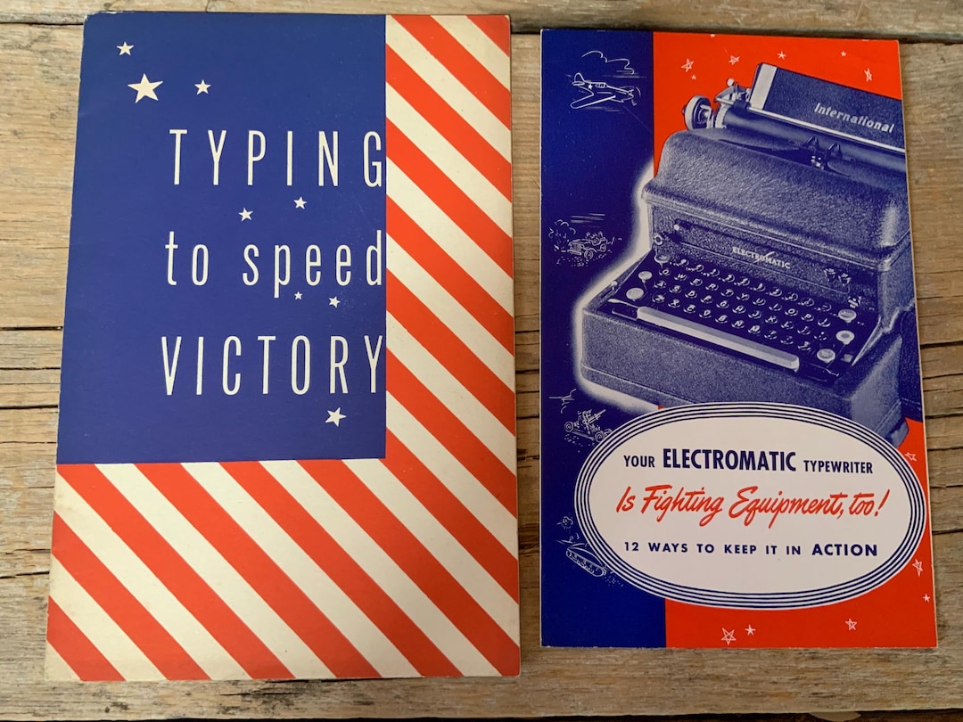 1940s Typewriter Wartime Ephemera Typing to Speed Victory Techniques ...