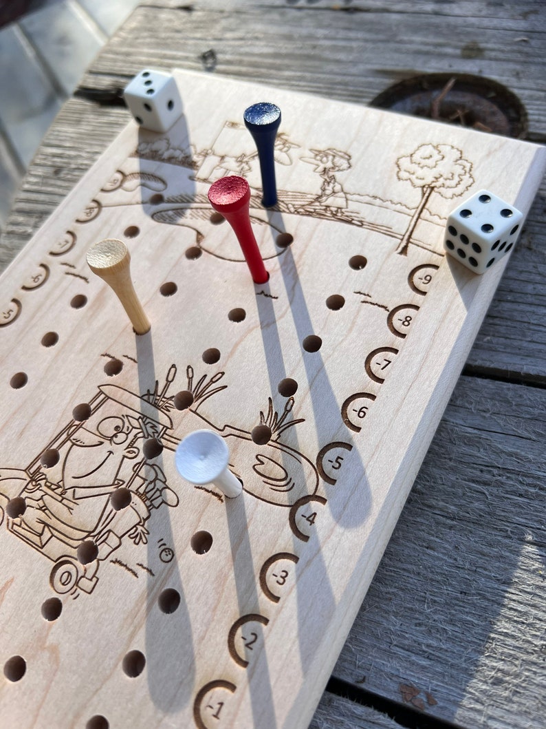 Dice Golf Golf Game Board Wooden Game Board Fathers Day - Etsy