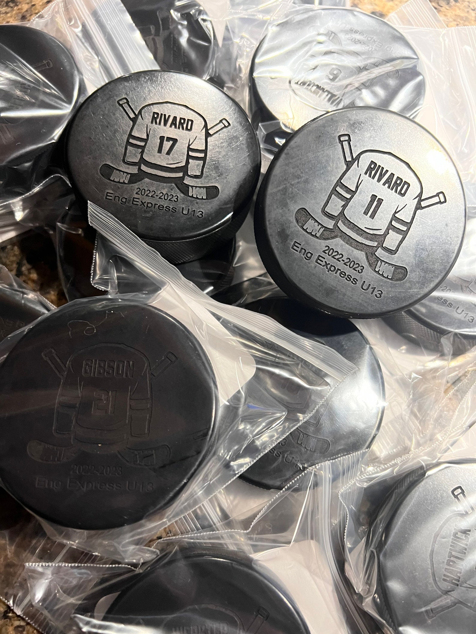 Roster Pucks, Team Pucks, Team Hockey Pucks, Engraved Memorabilia ...