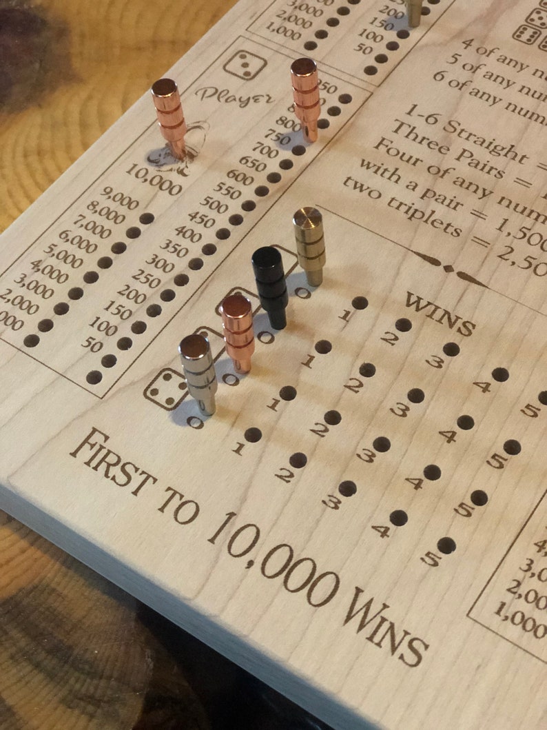 Farkle Score Board 10000 Ten Thousand Dice Game Wooden Etsy