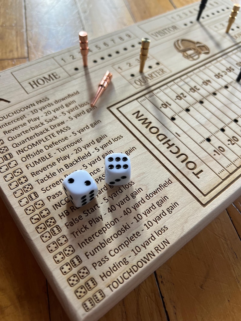 DICE FOOTBALL - Handmade Wooden Game Board. - Etsy