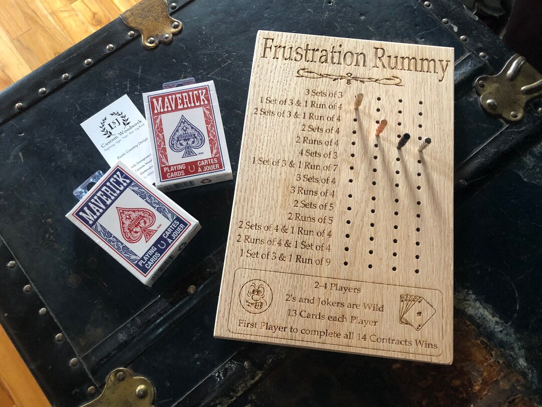 Frustration Rummy, Rummy Game Board, Customized Wooden Game Board ...