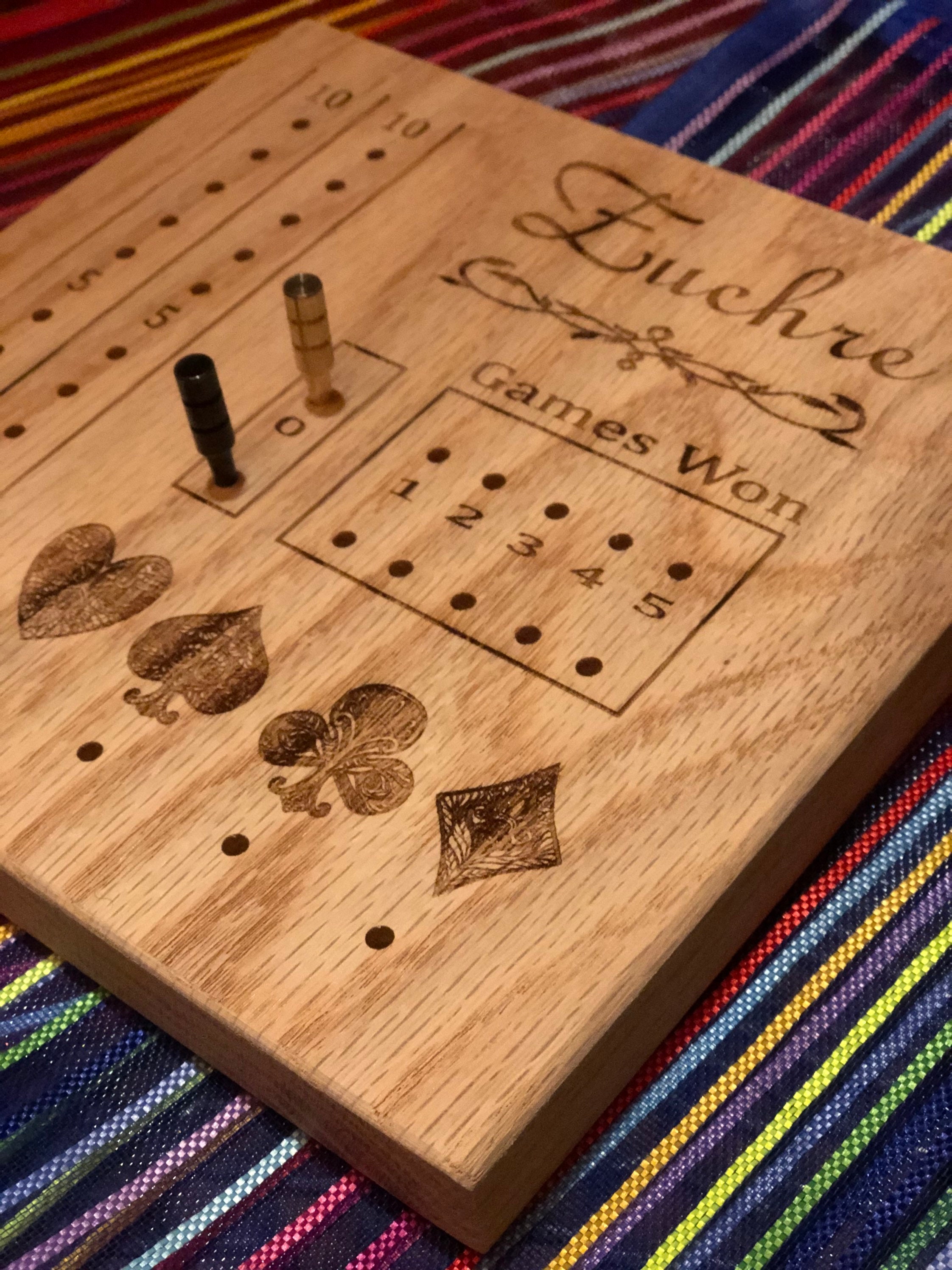 Euchre Game Board Family Game Board Playing Card Cottage - Etsy