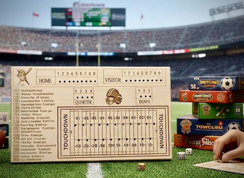 DICE FOOTBALL - Handmade Wooden Game Board. - Etsy