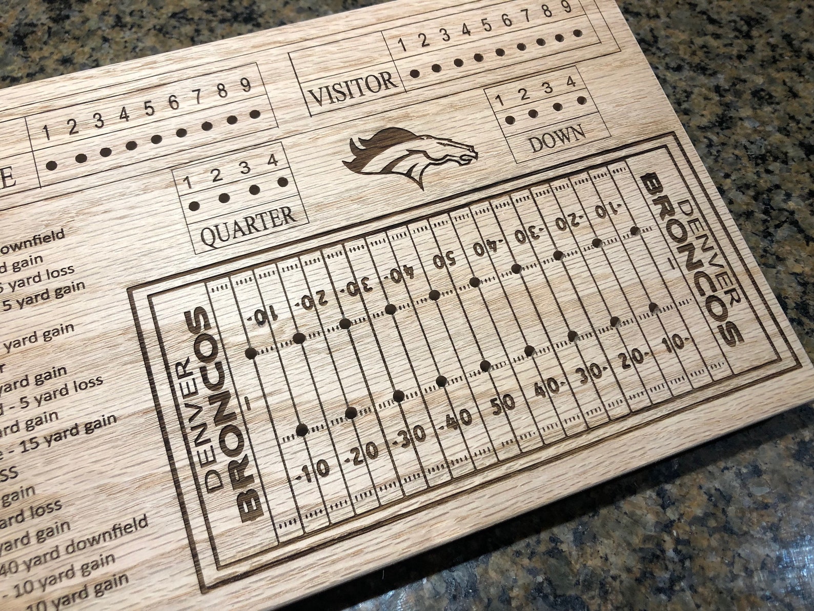 Dice Football Board Game, US and Canadian Football Fields Wooden Game ...