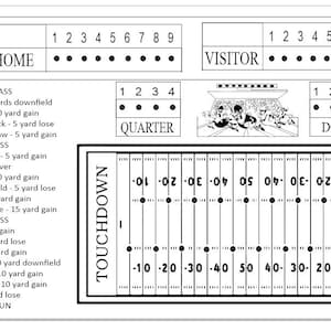 Dice Football Board Game US and Canadian Football Fields - Etsy