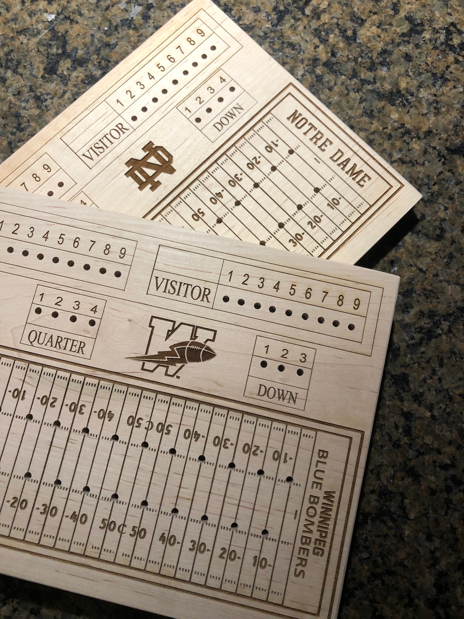 Dice Football Board Game, US and Canadian Football Fields Wooden Game ...