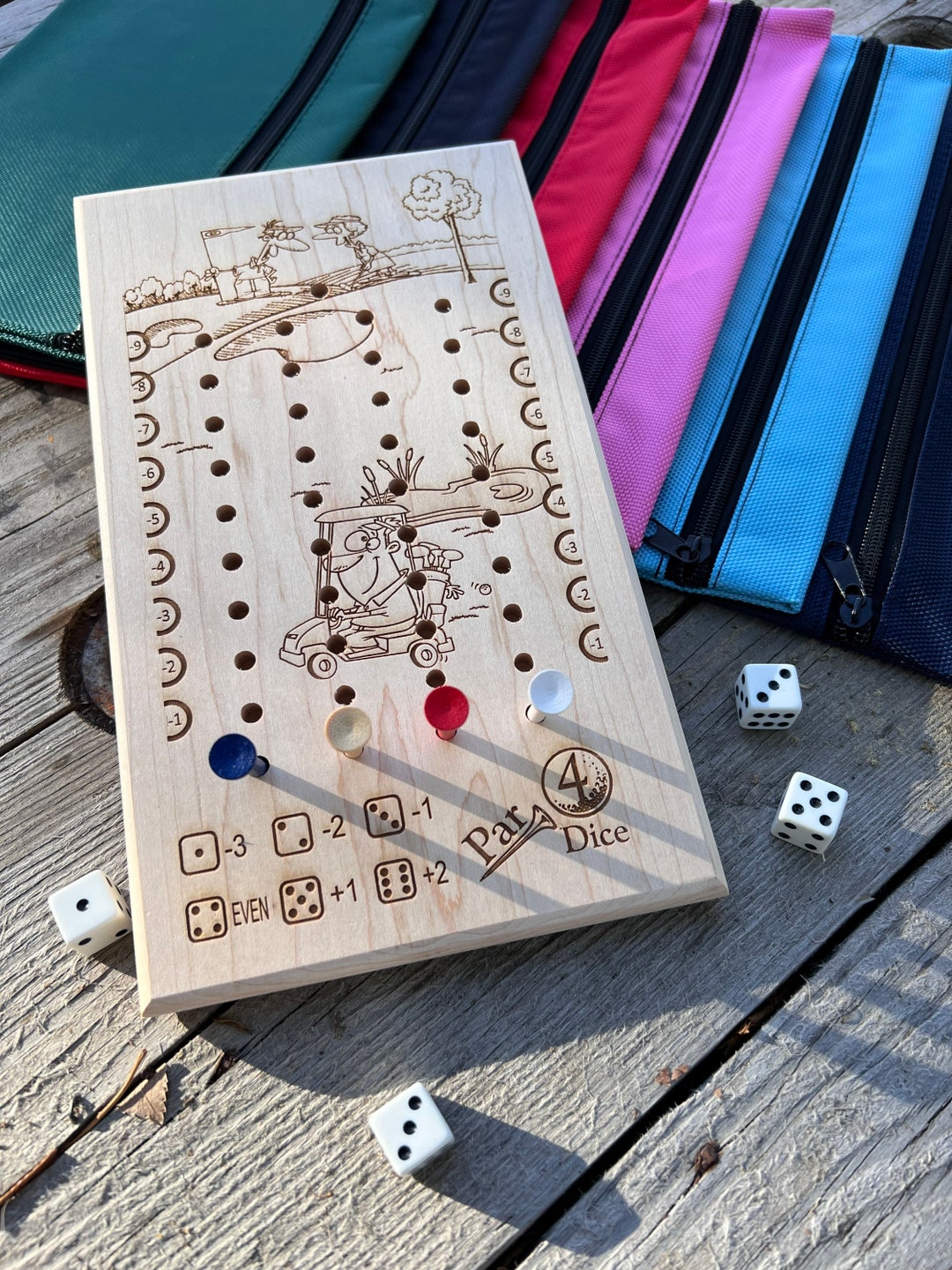Dice Golf, Golf Game Board, Wooden Game Board, Fathers Day, Gift for ...