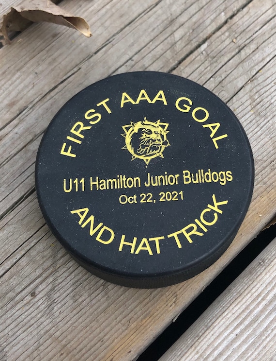 First Hockey Puck Fathers Day Hockey Pucks & Hockey Gear | Zazzle