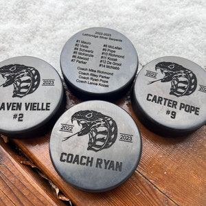 ROSTER HOCKEY PUCKS - Customized Collectors Pucks, Personalized Team ...