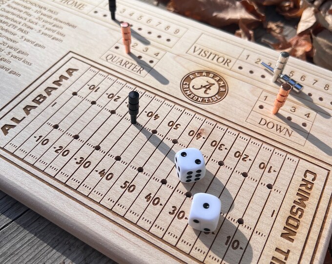Dice Football Board Game, US and Canadian Football Fields Wooden Game ...