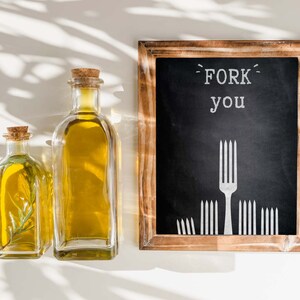 Fork You Printable Artwork, Instant Digital Download, Kitchen Art, Cook ...