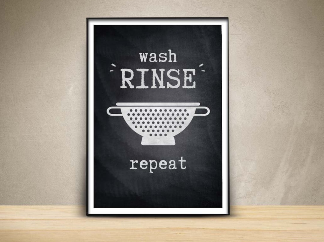 Wash Rinse Repeat Printable Artwork, Instant Digital Download, Kitchen ...