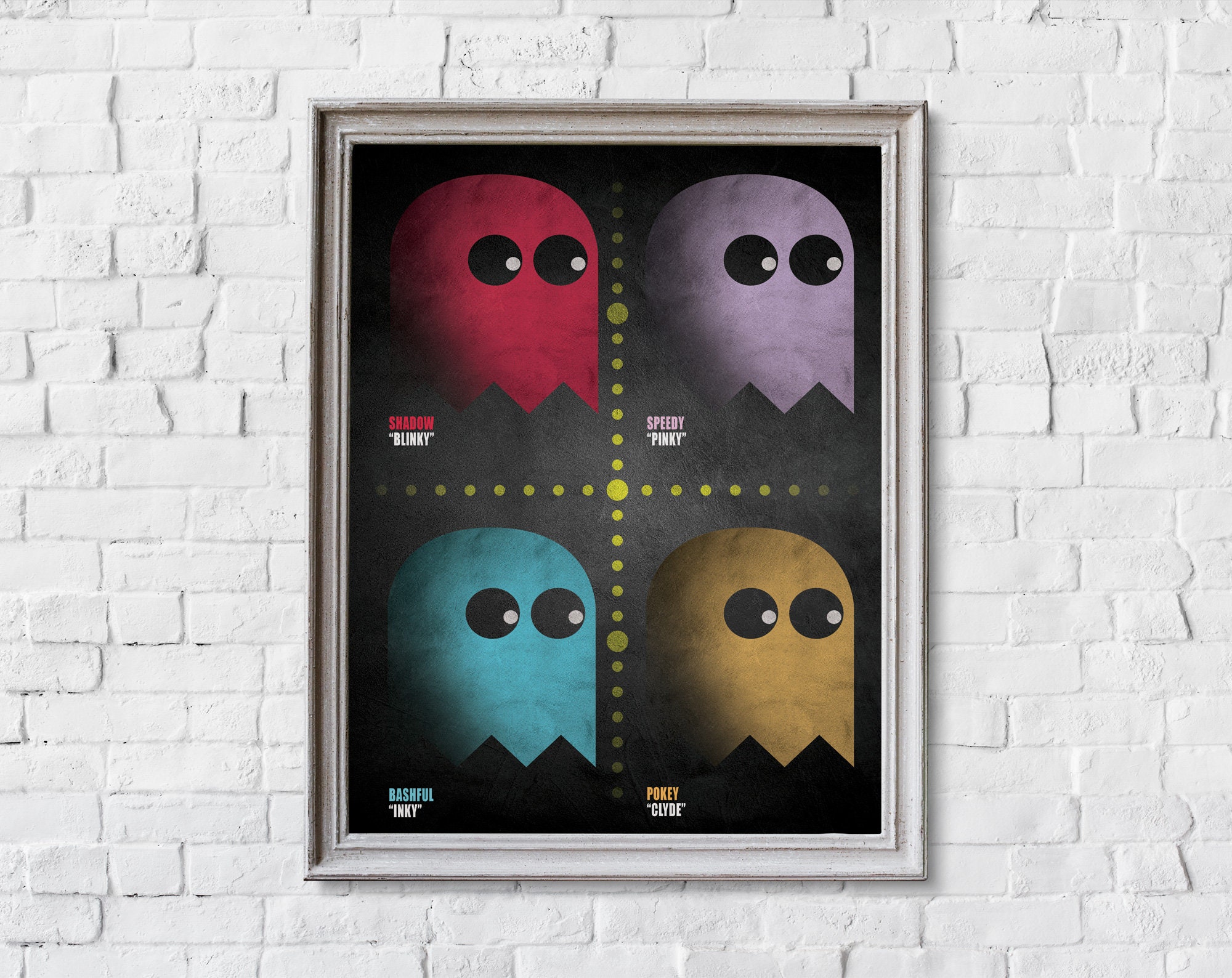 Arcade Ghosts, 80's, Printable Artwork, Blinky, Pinky, Inky, Clyde ...