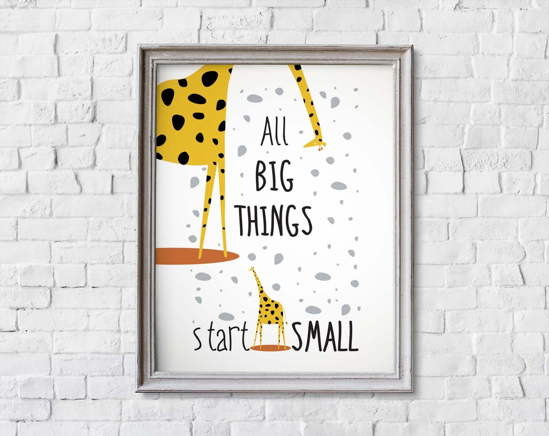 All Big Things Start Small-giraffe Print, Nursery Art, Instant Download ...