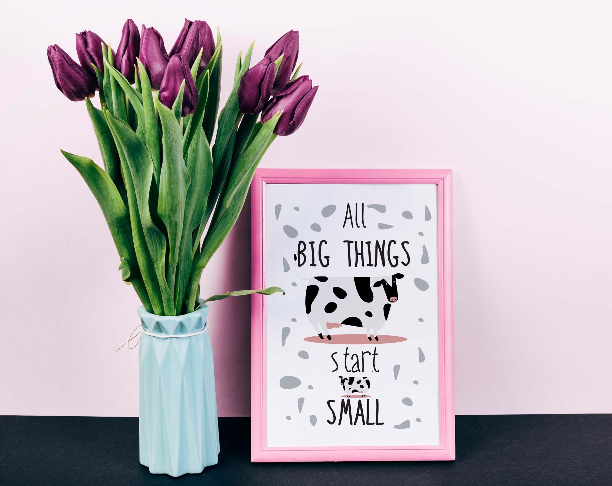 All Big Things Start Small-cow Print Nursery Art Instant - Etsy