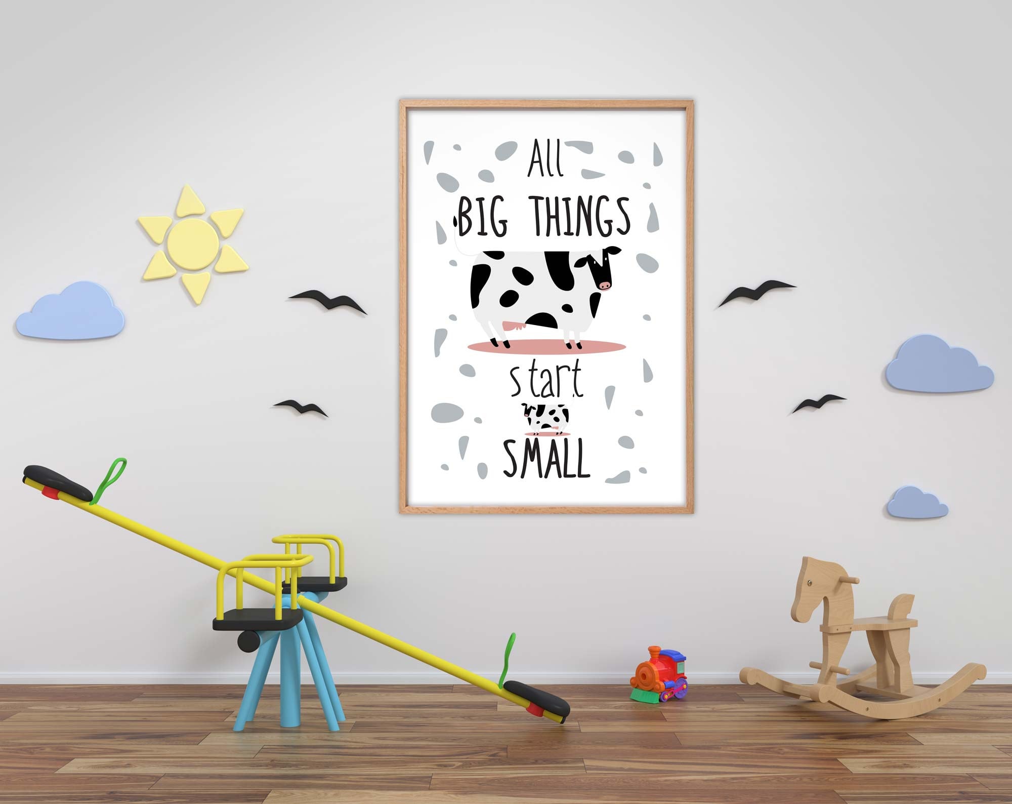 All Big Things Start Small-cow Print Nursery Art Instant - Etsy