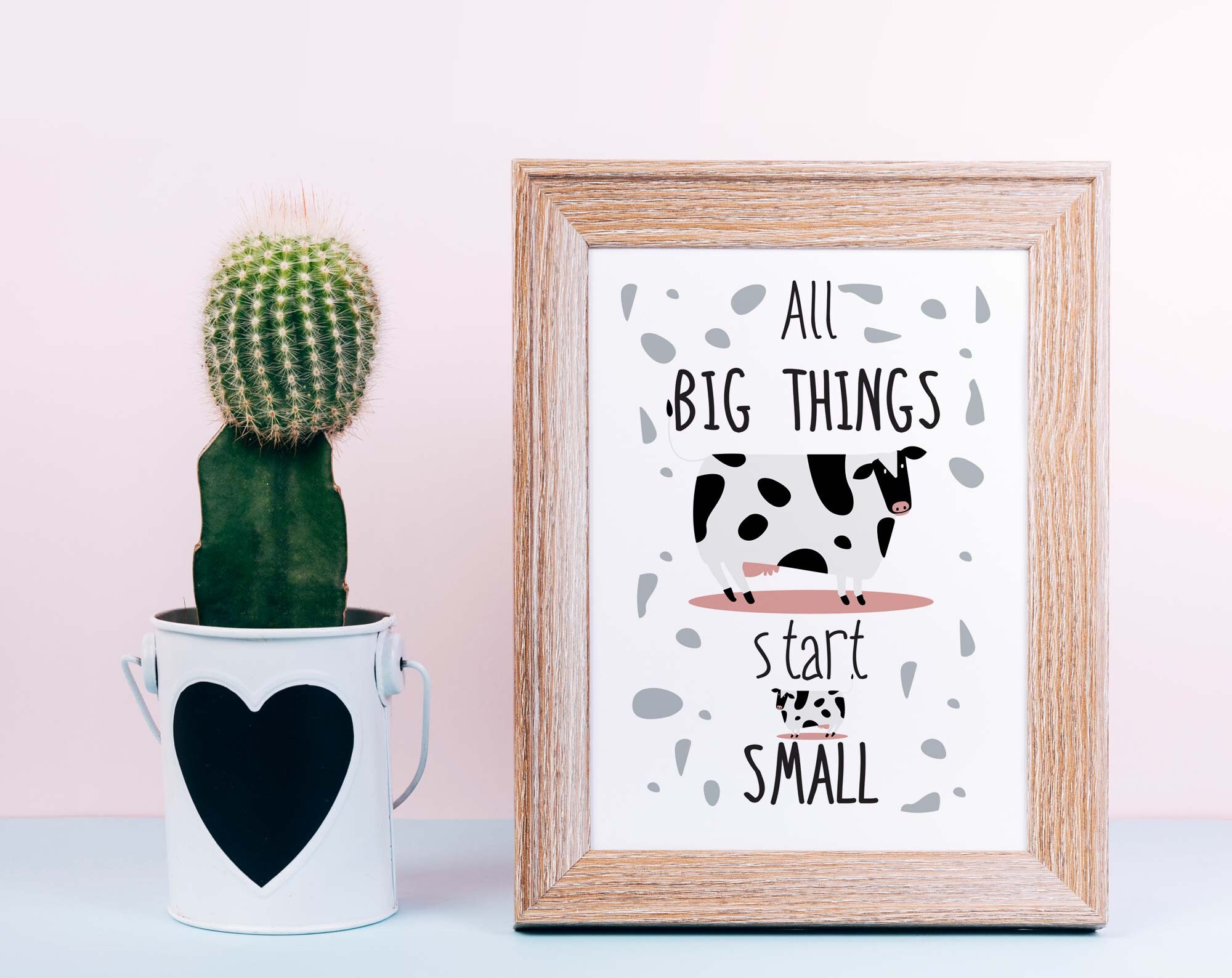 All Big Things Start Small-cow Print Nursery Art Instant - Etsy