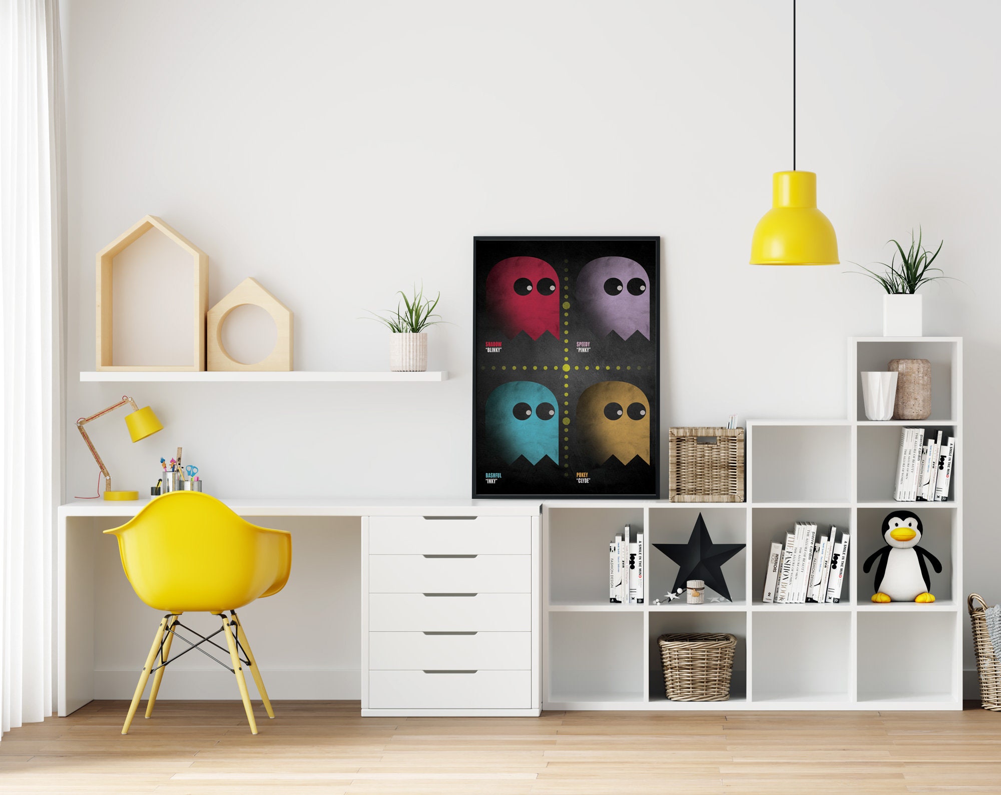 Arcade Ghosts, 80's, Printable Artwork, Blinky, Pinky, Inky, Clyde ...