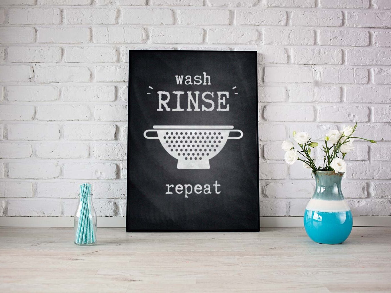 Wash Rinse Repeat Printable Artwork, Instant Digital Download, Kitchen ...