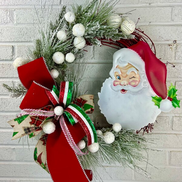 Santa Wreath - Etsy