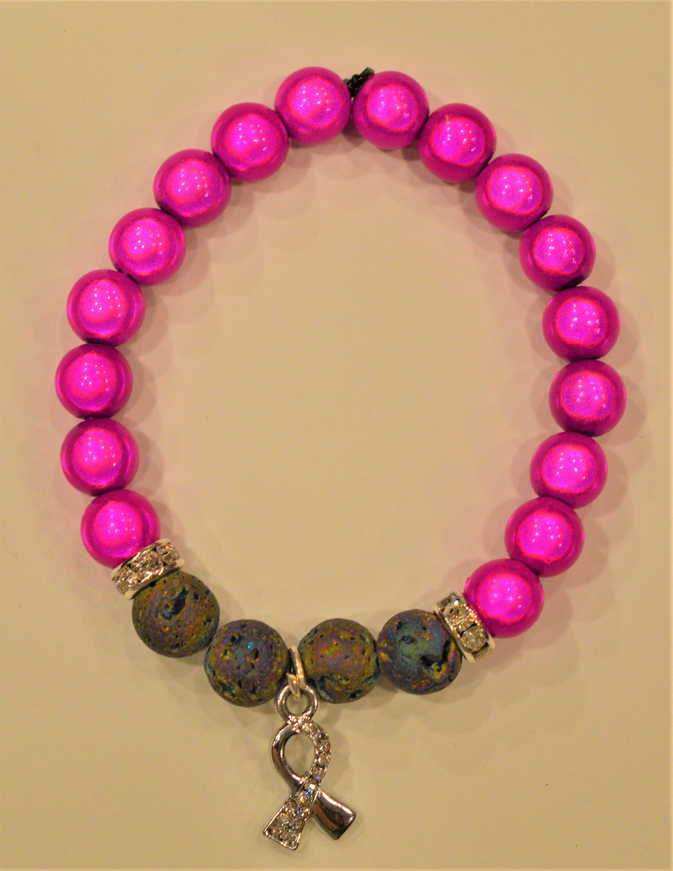 Pink Magic Bead Diffuser Bracelet With Iridescent Lava Beads - Etsy