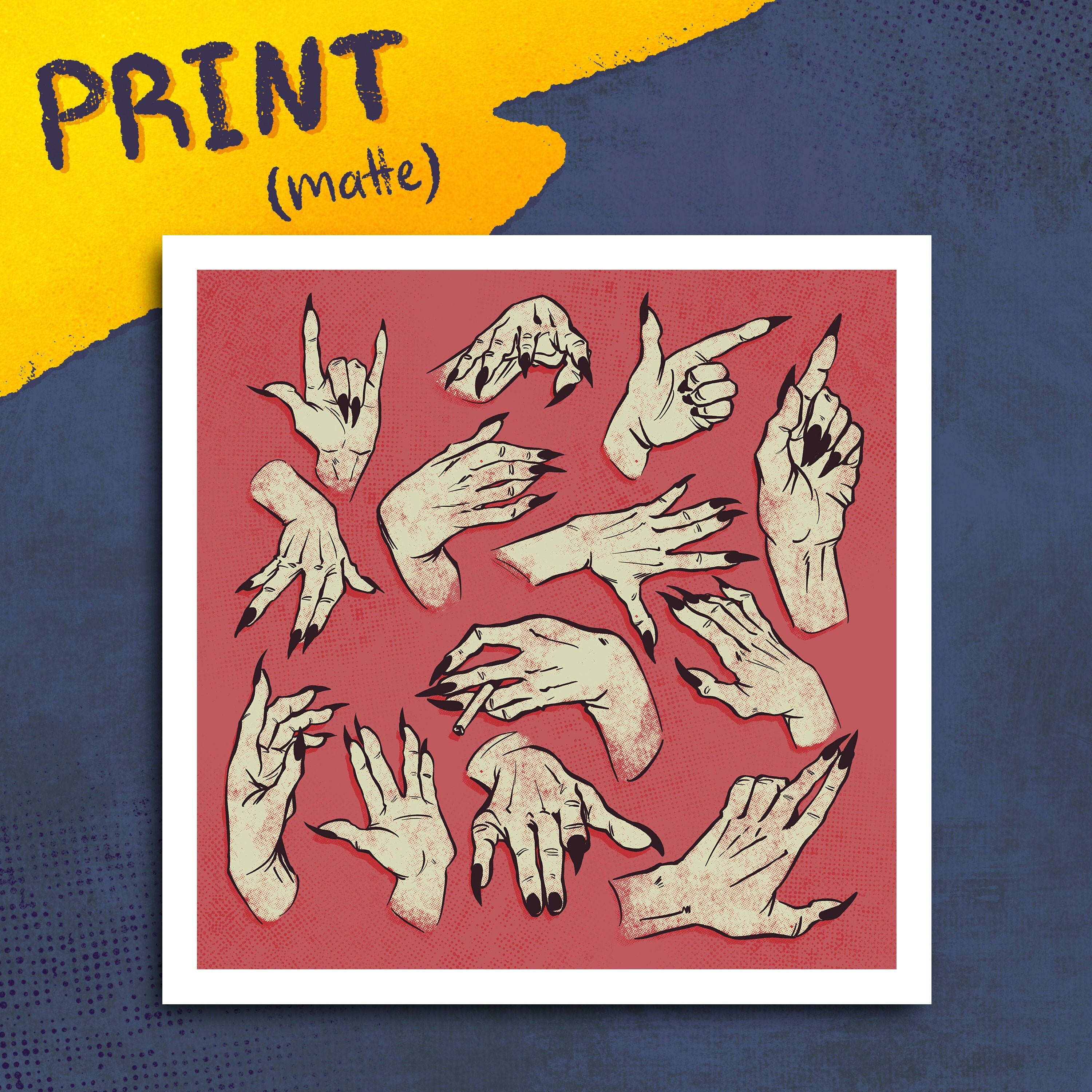 Demonic Hands PRINT - Etsy